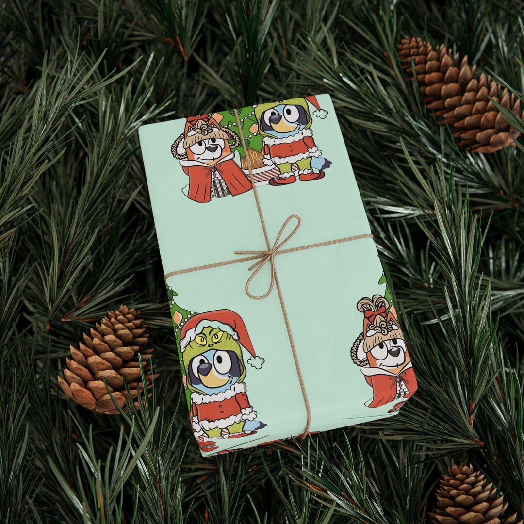 Bluey Christmas Wrapping Papers Gift Wrap, Festive Holiday Paper ...