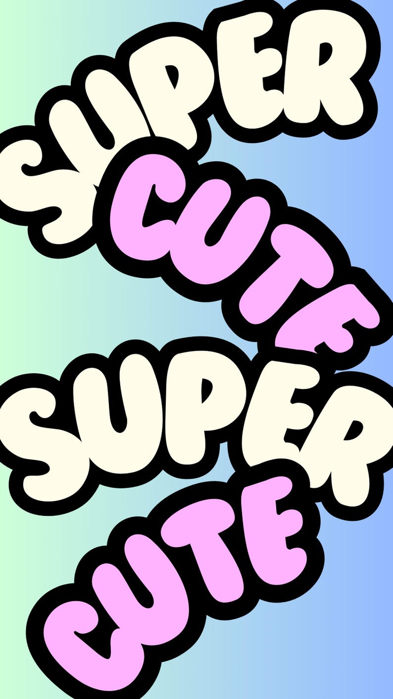 Super Cute Aesthetic Phone Wallpapers, Pink Blue, Yellow - Etsy