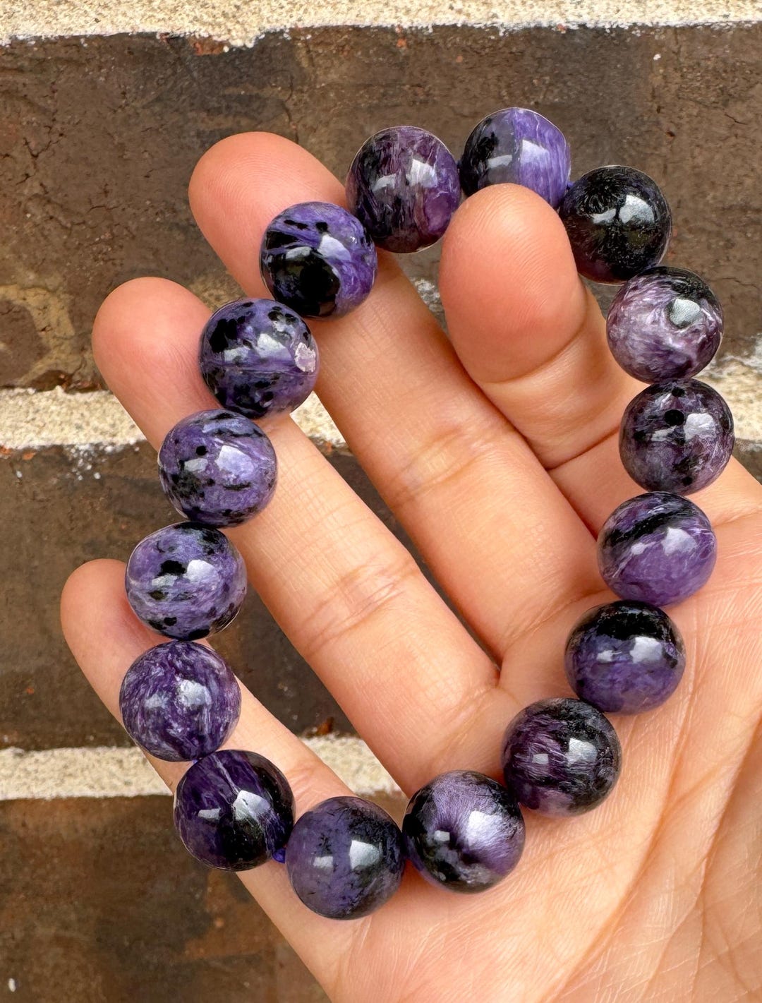 Marvelous Handmade Beautiful Rare 11mm Natural Russian Charoite ...