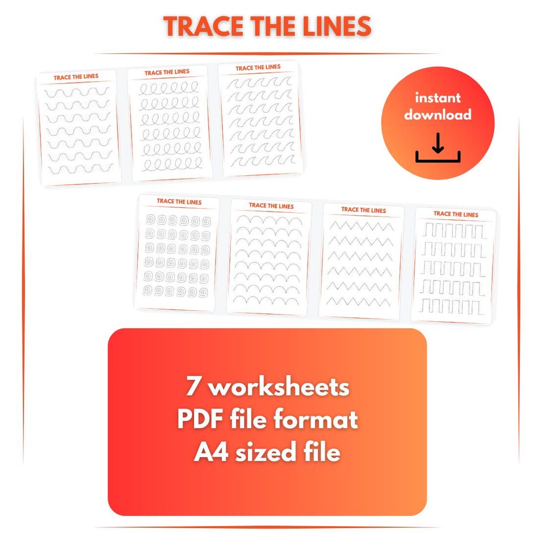 Trace Lines / Printable Exercises / Tracing Lines Worksheets ...