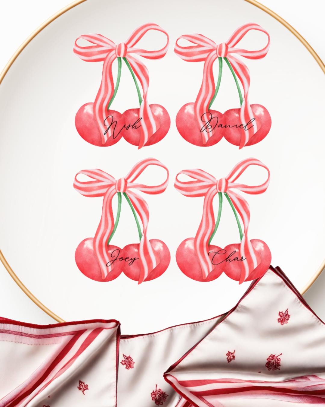 Cherry Name Place Card: Editable Template (digital Download) - Etsy