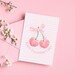 Printable Cherries Valentine's Day Card, Editable Message, Greeting ...