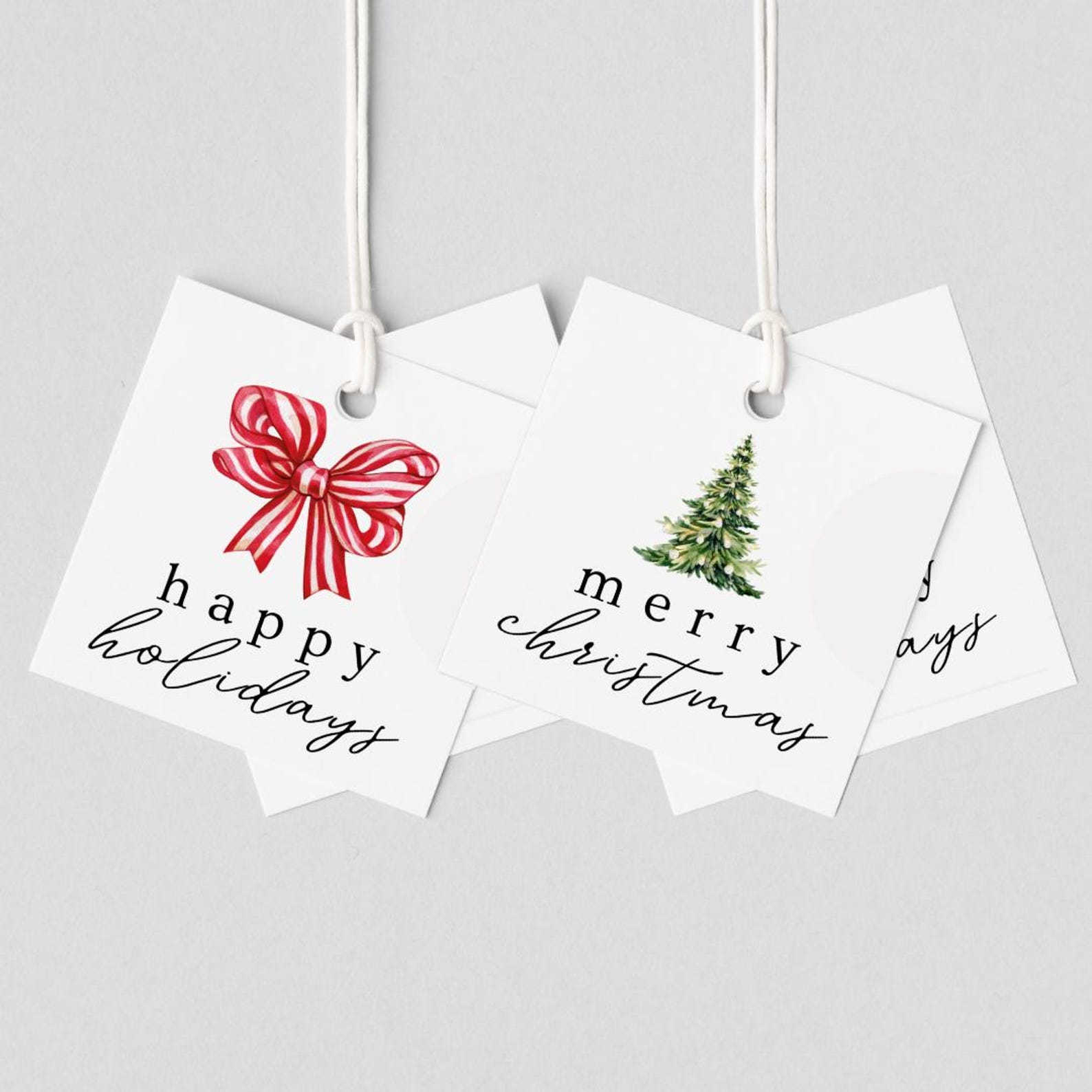 Printable Gift Tags, Editable Gift Tag, Digital Template, Merry ...