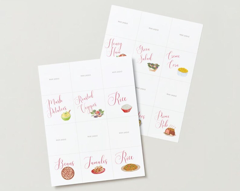 Printable Holiday Dinner Place Card Template: Editable Food & Name Card ...