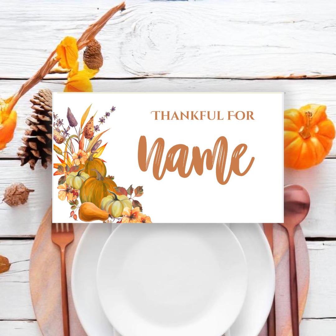 Printable Placecard, Thanksgiving, Dinner Party - Etsy