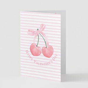 Printable Cherries Valentine's Day Card, Editable Message, Greeting ...