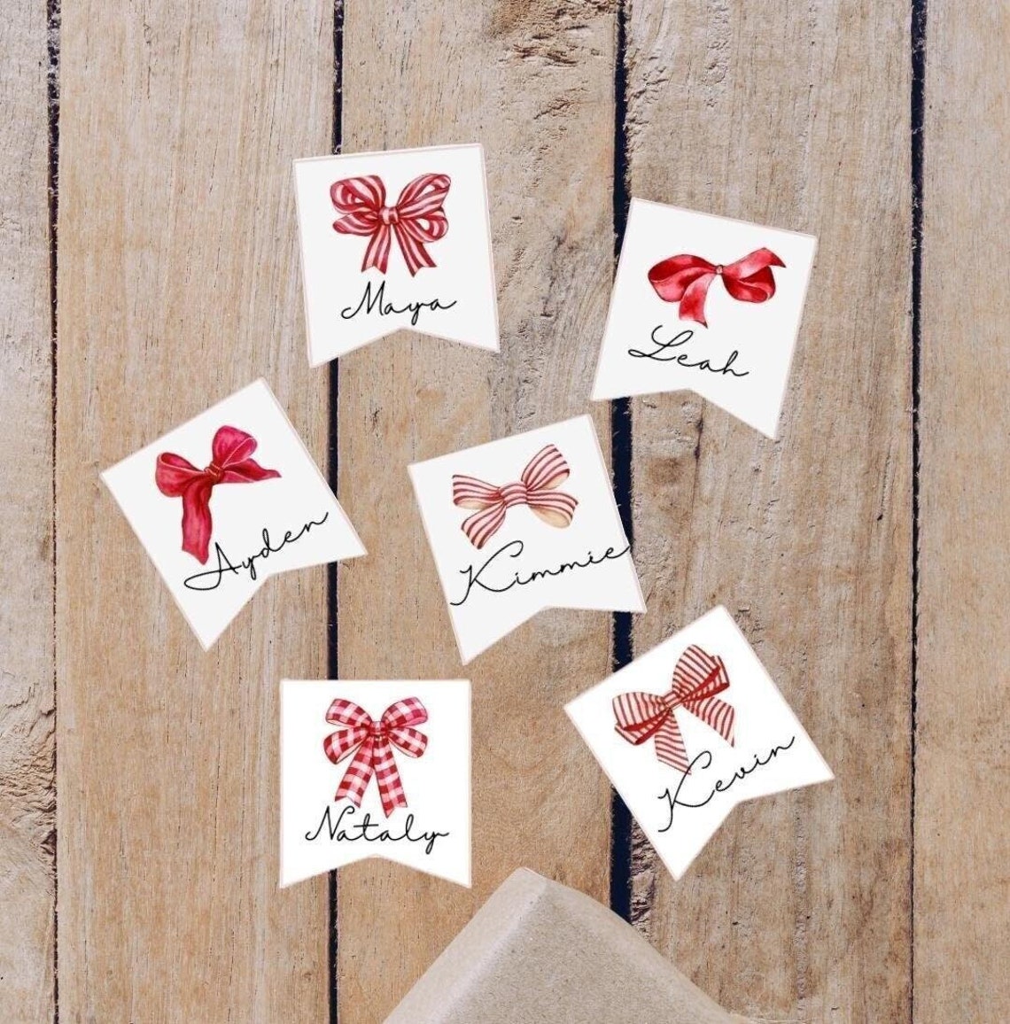 Printable Red Bow Gift Tags, Editable Gift Tag, Bow Themed Digital ...