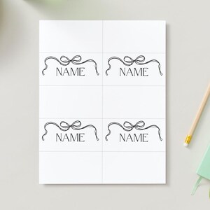 Printable Black Bow Name/place Cards, Editable Party Tags - Etsy