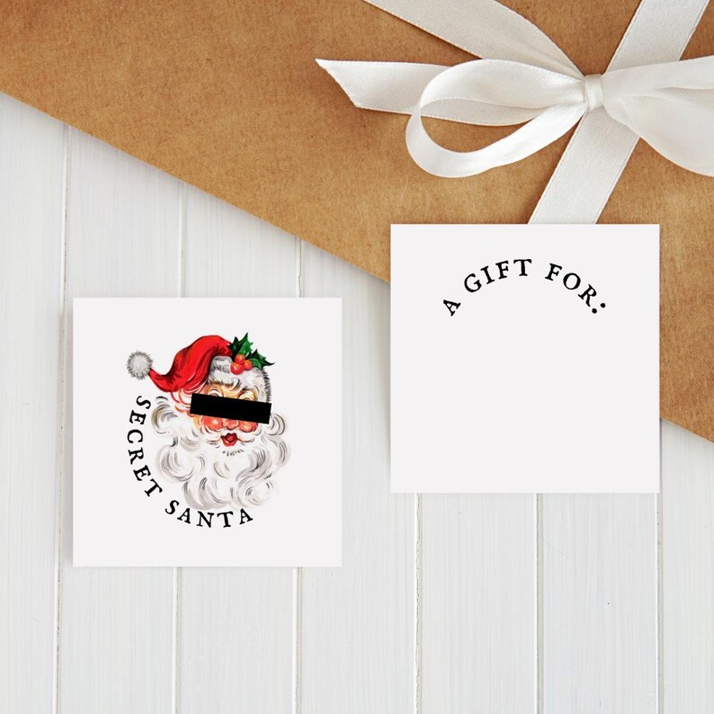 Printable Secret Santa Gift Tags, Editable Gift Tag, Secret Santa ...