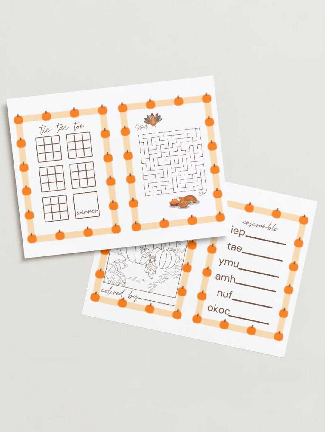 Printable Thanksgiving Game Bundle, Turkey Tic Tac Toe, Pumpkin ...