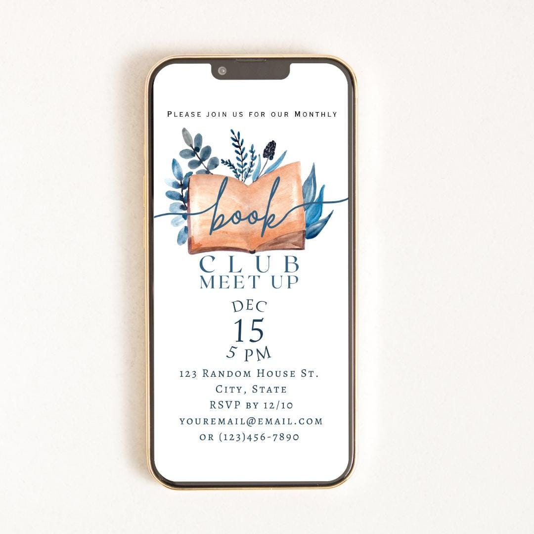 Editable Book Club Invitation Template (digital Download) - Etsy