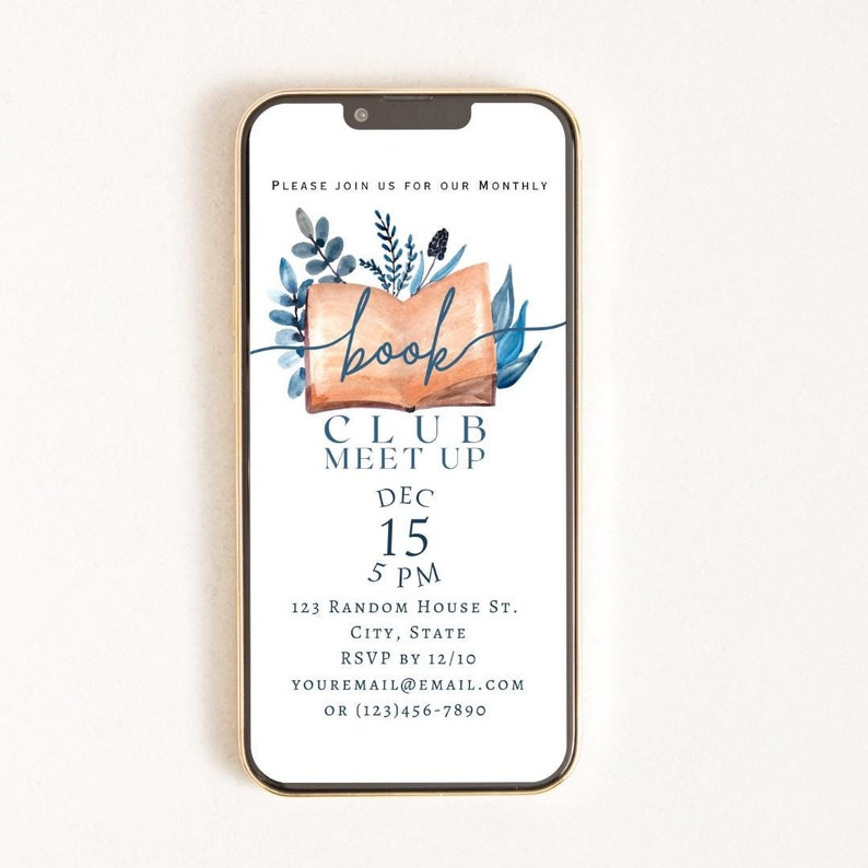 Editable Book Club Invitation Template (digital Download) - Etsy Australia