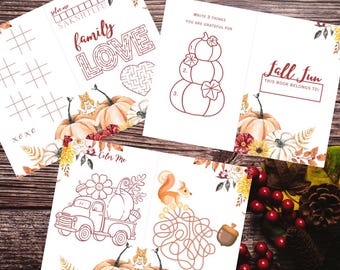 Printable Thanksgiving Game Bundle, Tic Tac Toe, Coloring Page, Word ...