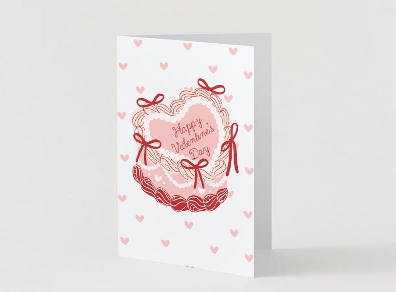 Printable Cake Valentine's Day Card, Editable Message, Greeting Card ...