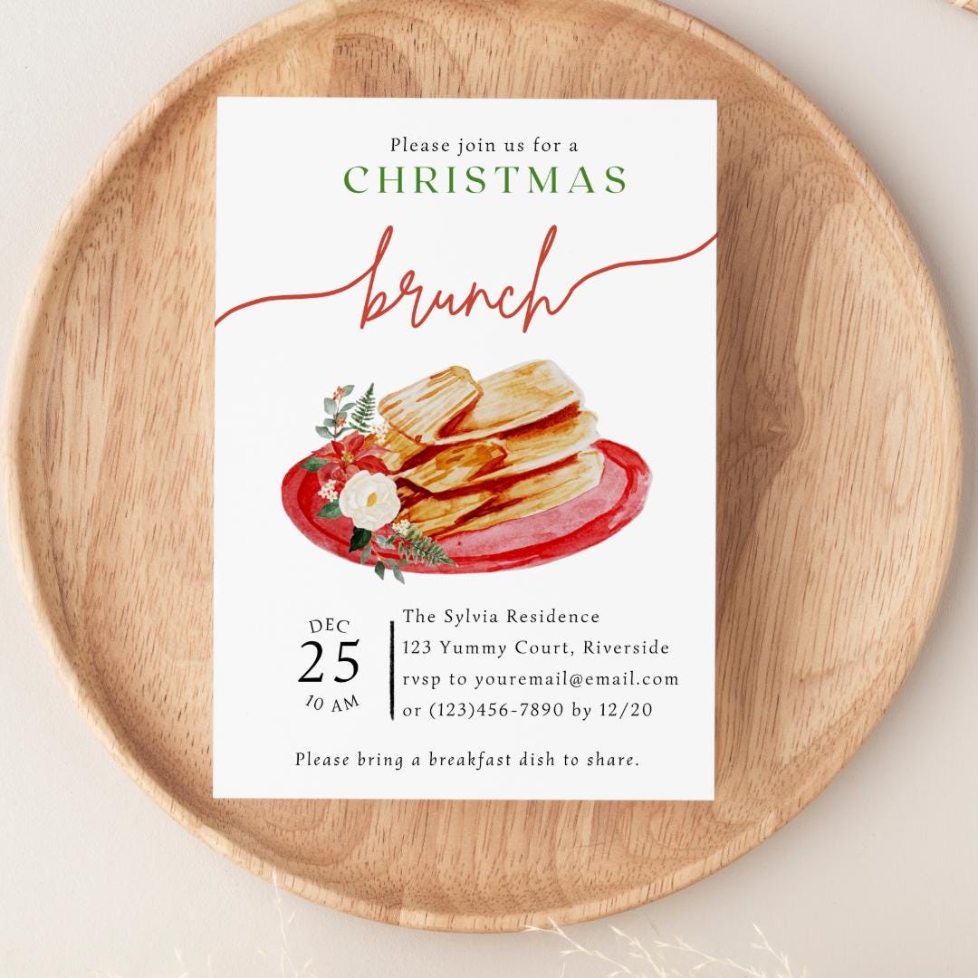 Printable Tamale Christmas Brunch Party Invite: Editable Holiday ...