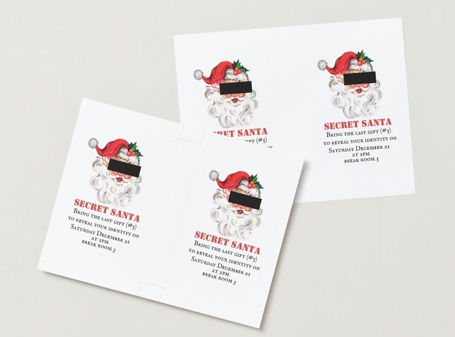 Printable Secret Santa Party Invite: Editable Holiday Template (digital ...
