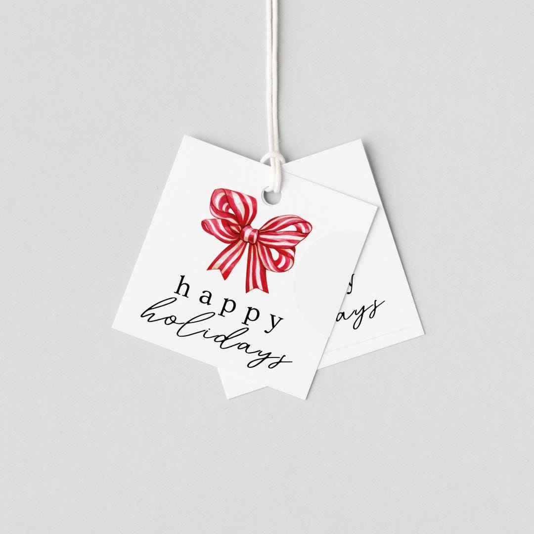 Printable Gift Tags, Editable Gift Tag, Digital Template, Merry ...