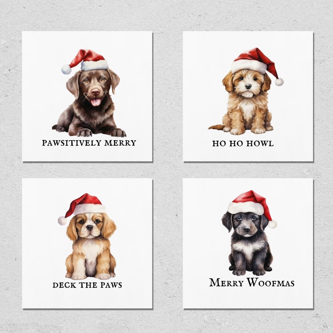 Printable Santa Paws Gift Tags, Editable Gift Tag, Puppy Themed Digital ...