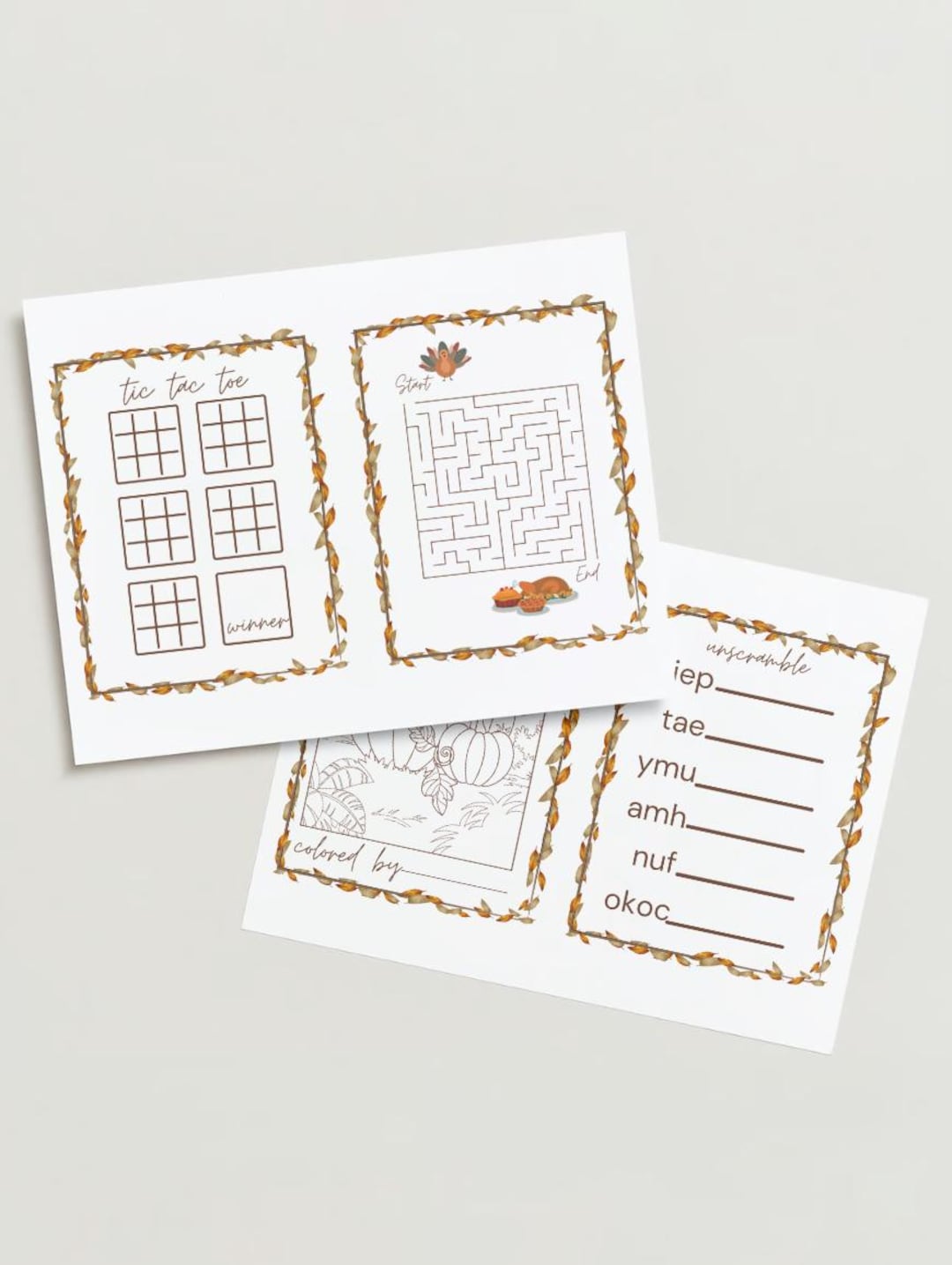 Printable Thanksgiving Game Bundle, Turkey Tic Tac Toe, Pumpkin ...