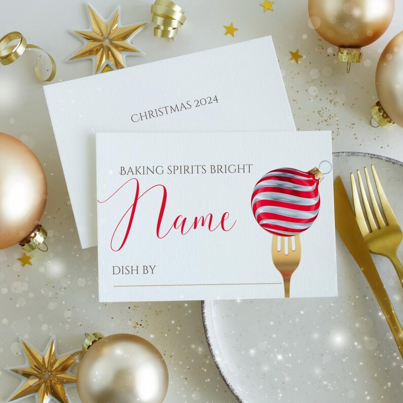 Printable Holiday Dinner Place Card Template: Editable Food & Name Card ...