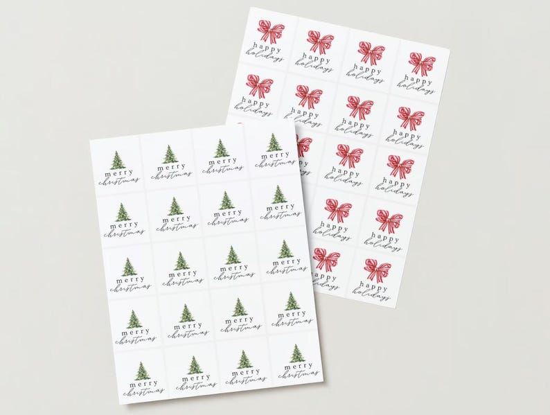 Printable Gift Tags, Editable Gift Tag, Digital Template, Merry ...