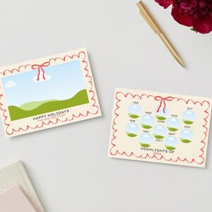 Printable Red Ruffles Holiday Photo Card landscape, Editable Photo Card ...