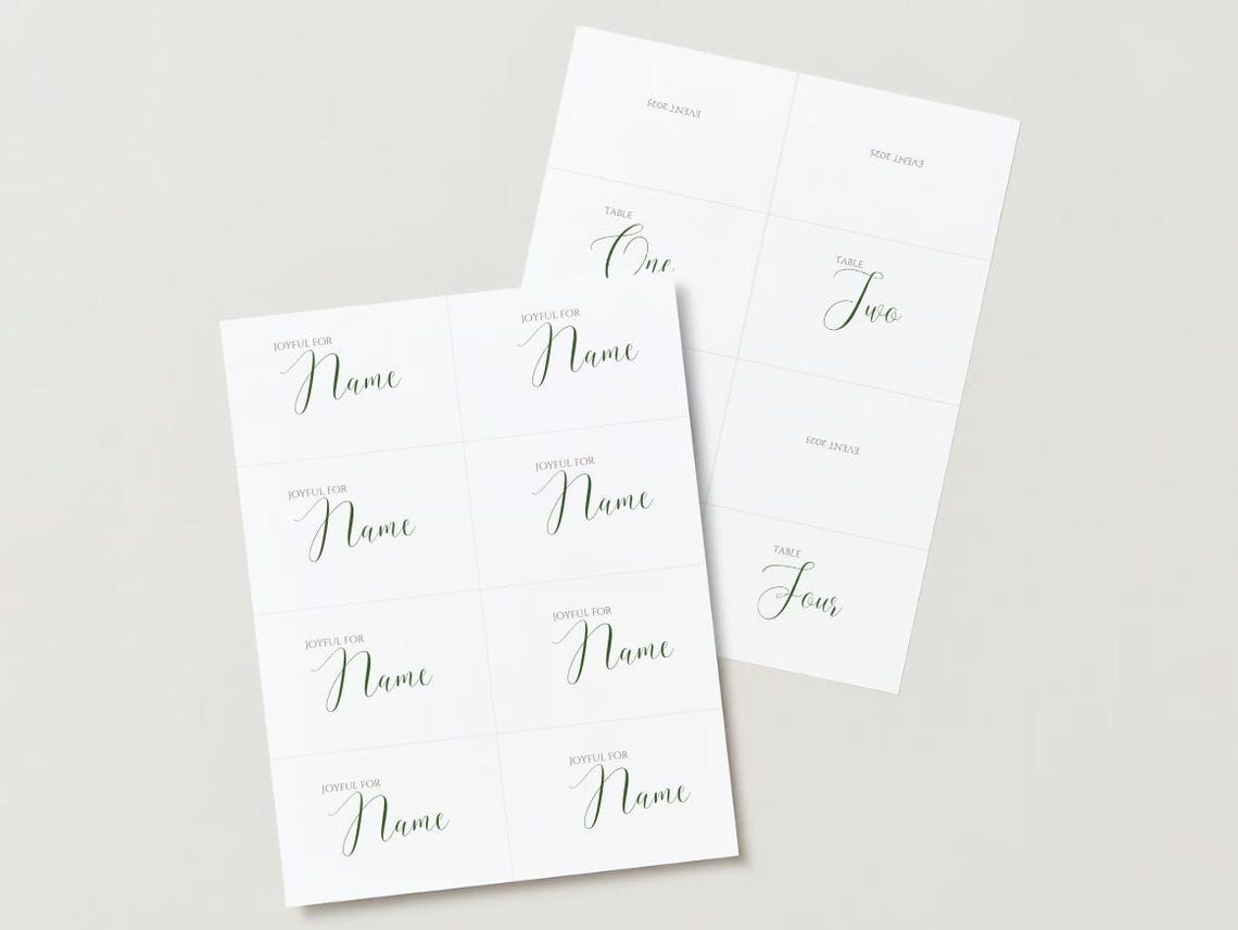 Printable Place Card Template: Editable Name Card (digital Download) - Etsy
