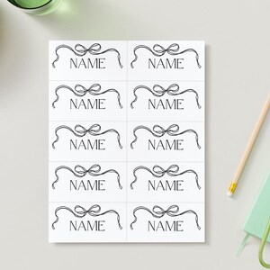 Printable Black Bow Name/place Cards, Editable Party Tags - Etsy