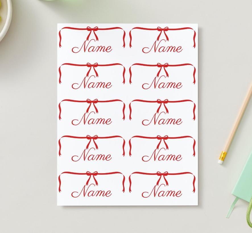Printable Red Ribbon Name/place Cards, Editable Party Tags - Etsy