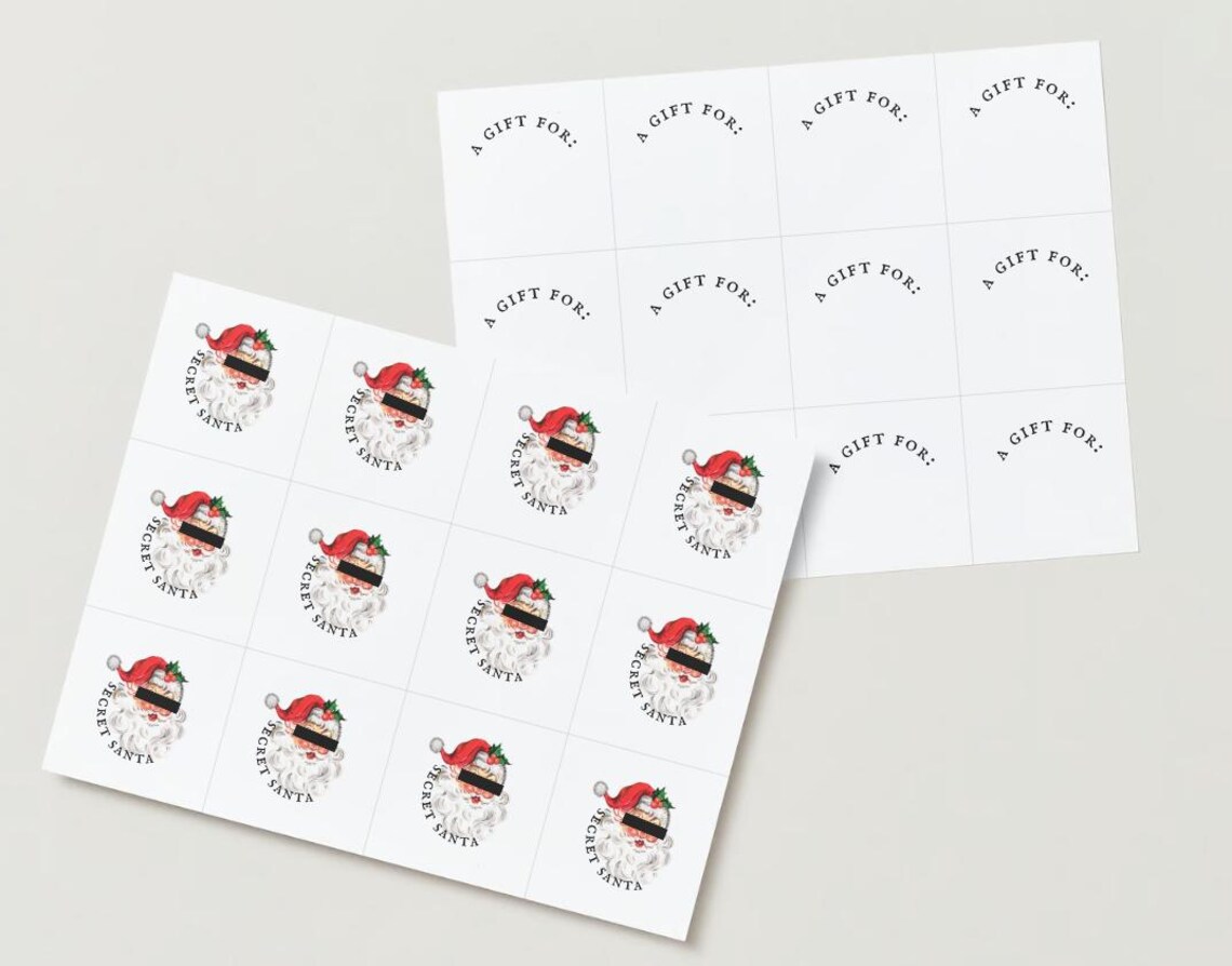 Printable Secret Santa Gift Tags: Editable Template (digital Download ...