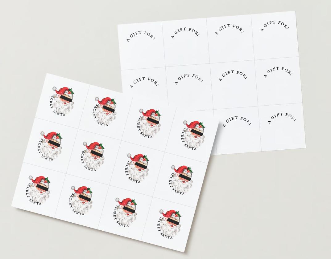 Printable Secret Santa Gift Tags: Editable Template (digital Download ...