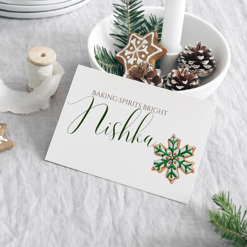 Printable Cookie Party Place/name Card, Editable Name Card, Dinner ...