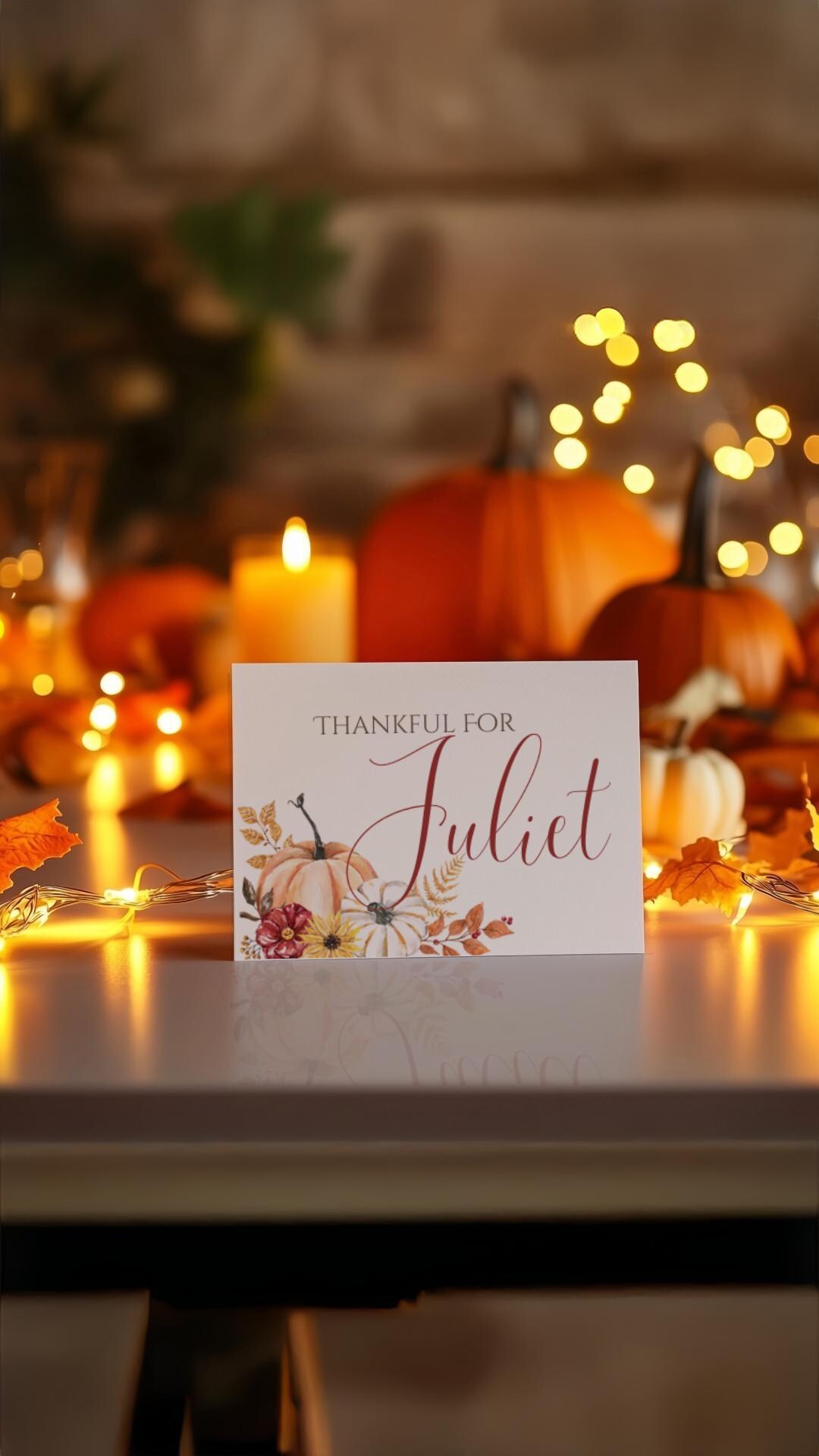 Printable Placecard, Thanksgiving, Fall Dinner Party Name Card - Etsy
