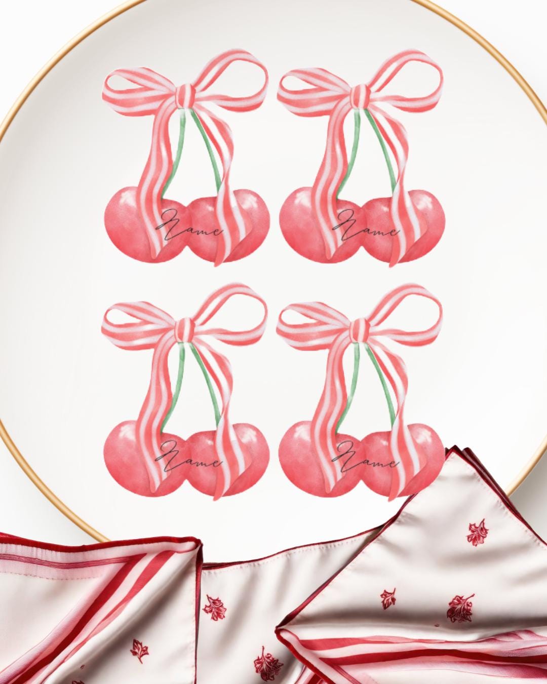 Cherry Name Place Card: Editable Template (digital Download) - Etsy