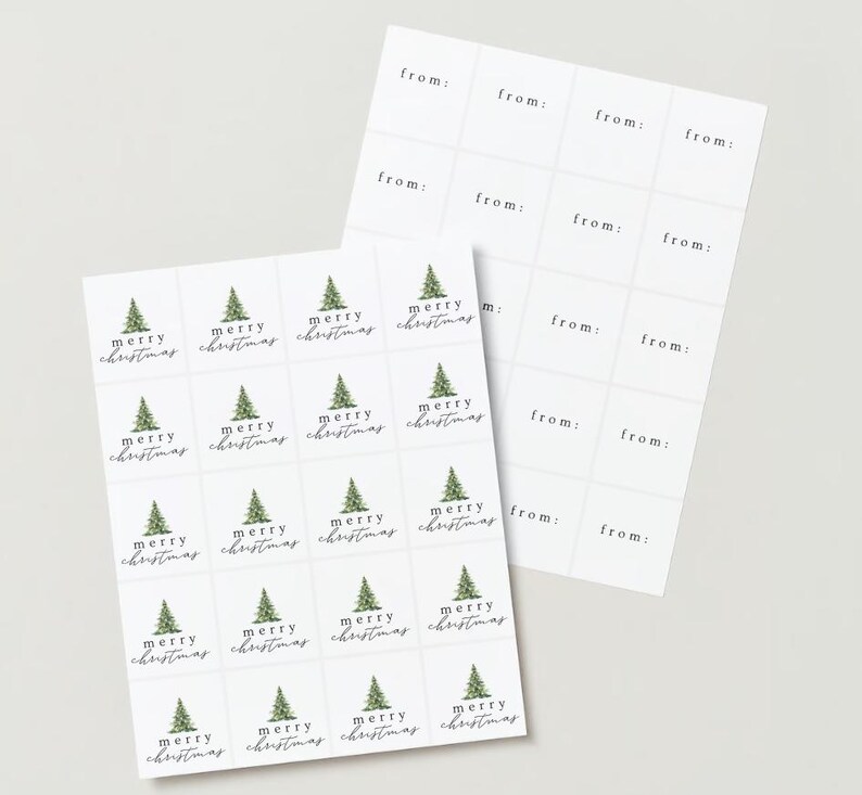 Printable Gift Tags, Editable Gift Tag, Digital Template, Merry ...