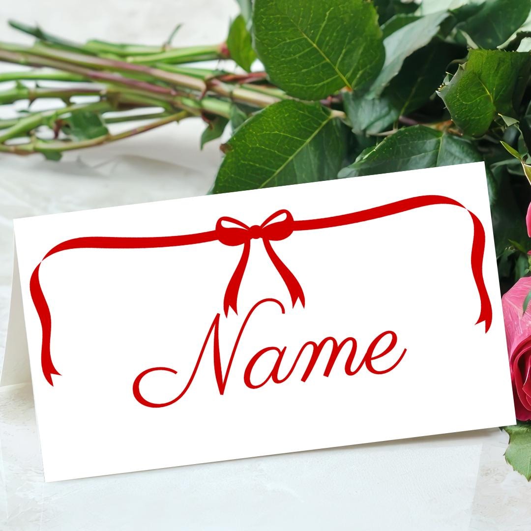 Printable Red Ribbon Name/place Cards, Editable Party Tags - Etsy