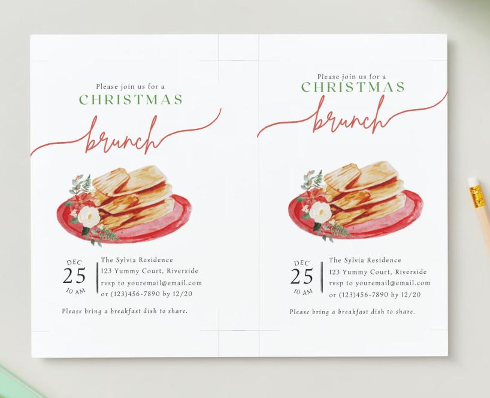 Printable Tamale Christmas Brunch Party Invite: Editable Holiday ...