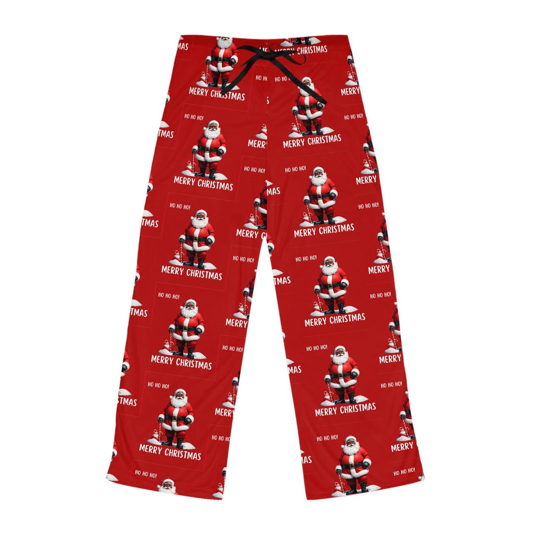 Black Santa Pajama Pants - Etsy