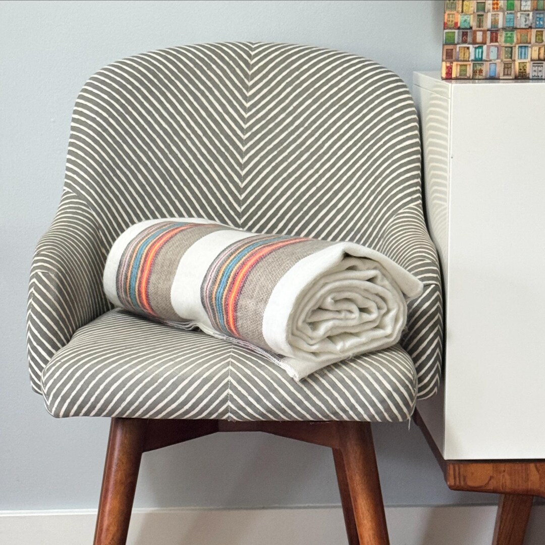 Luxury Alpaca Wool Blanket: Striped Multi-color Throw - Etsy