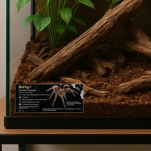 Personalized Curlyhair Tarantula Species Label, Custom Name Laminated ...