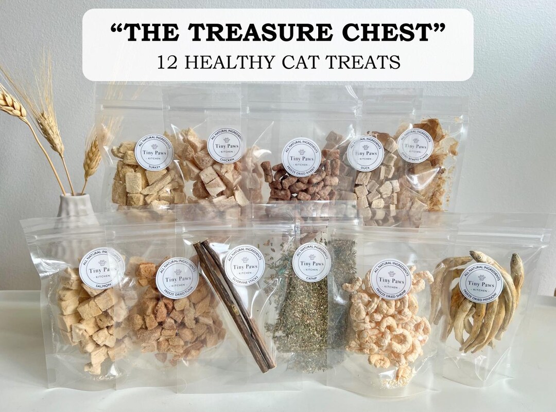 The Treasure Chest - Cat Treat Box | 12 Healthy Cat Treats | Holiday ...