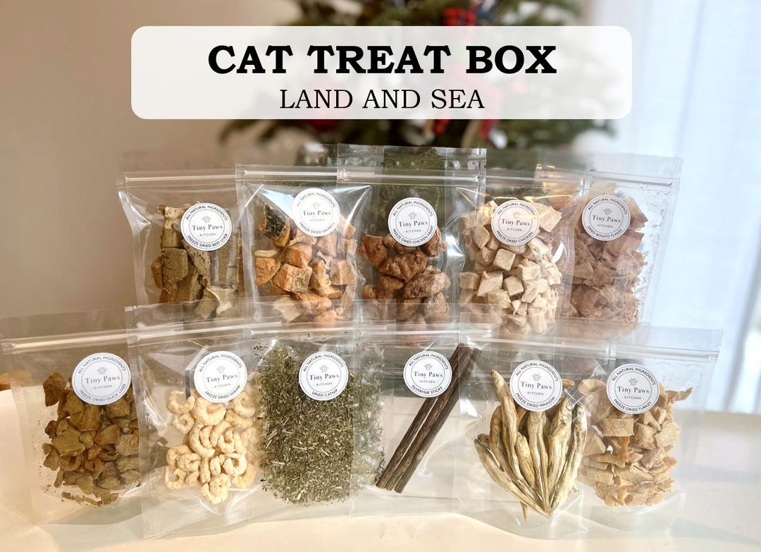 Cat Snack Box Cats Treat Box Cat Gift Cat Holiday Gift Treats and ...