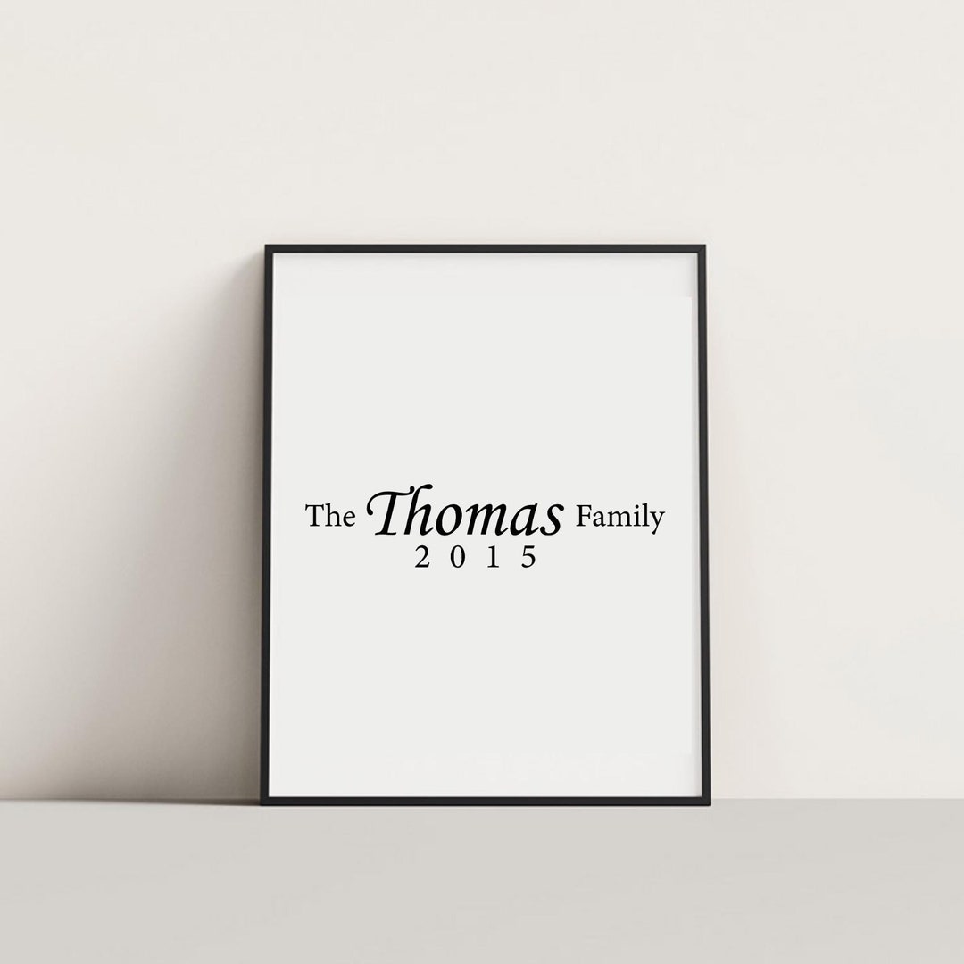 Custom Family Name Printable, Personalized Last Name Sign With ...