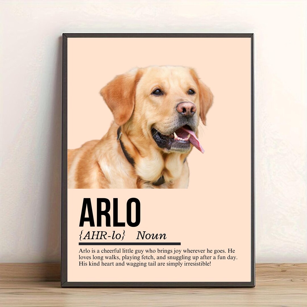 Custom Pet Portrait Printable With Name & Story, Personalized Dog or ...
