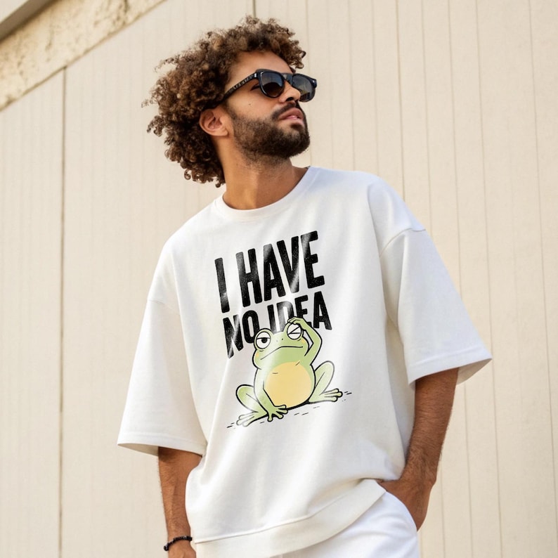 I Have No Idea Frog PNG | Funny Frog Meme PNG | Confused Frog Quote ...