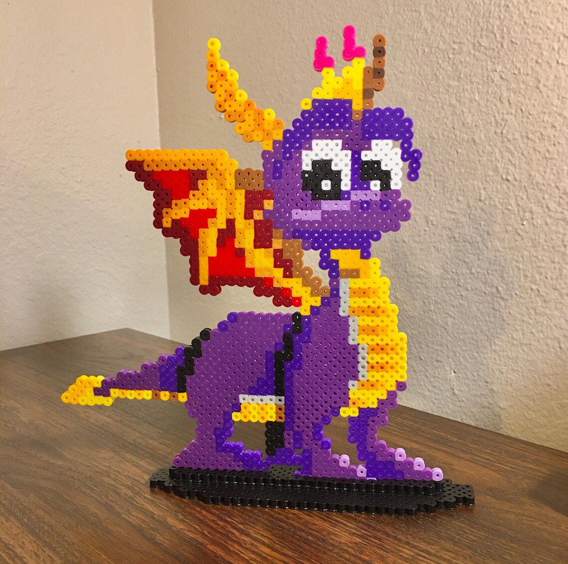 Spyro the Dragon, Perler Bead Spyro W/ Stand, Perler Bead Art - Etsy