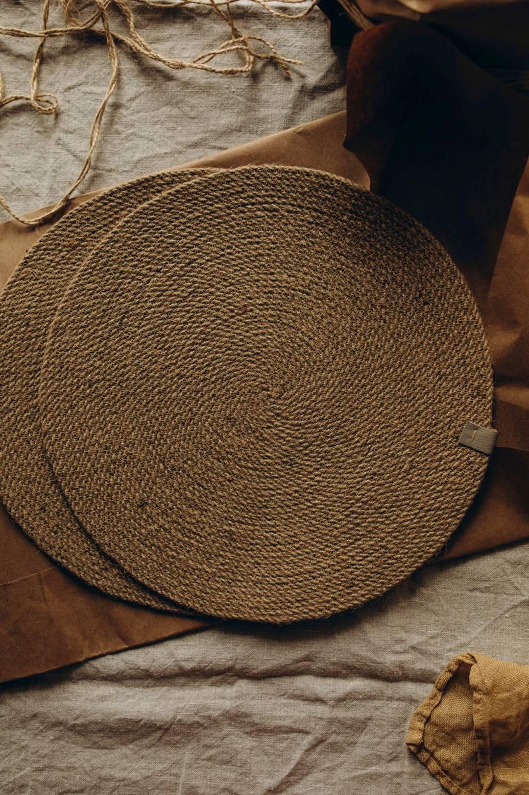 Jute Round Plecamats 30cm,natural Costers for Table,jute Table Mat,boho ...