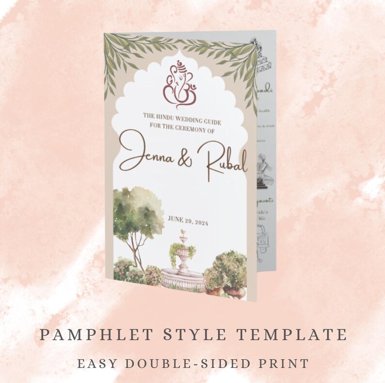 Hindu Wedding Program Template | Indian Ceremony Guide | Gujarati ...