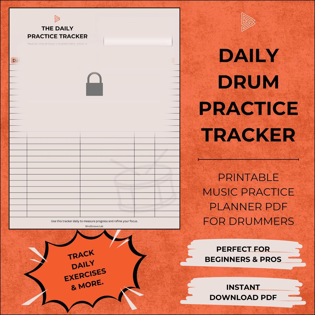 Drum Practice Tracker – Printable Music Practice Planner PDF for ...