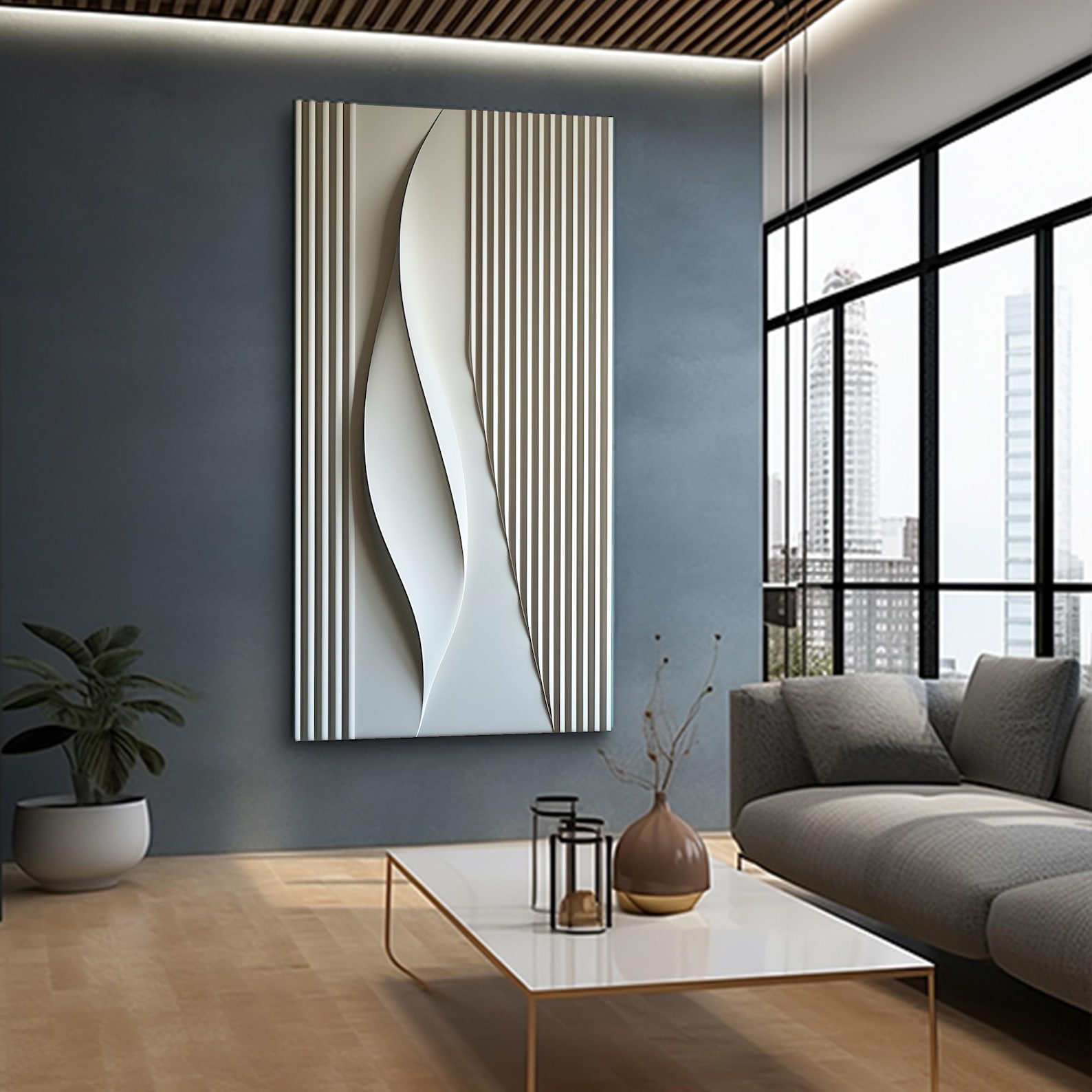 White Decorative Art Wall- Home Decor- Minimalist- Art Deco Handmade 3d ...